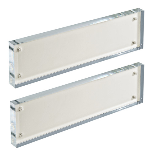 Acrylic Block Frame with Metal Back Plate 3" X 11", 2-Pack
