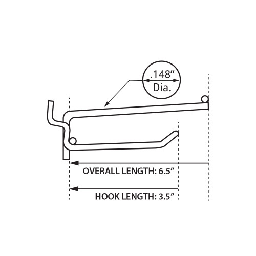 4" Metal Wire Flip Scan Loop Hook .148" Diameter, 50-Pack - Azar Displays