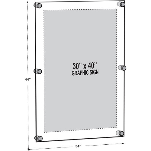 Floating Acrylic Wall Frame with Silver Stand Off Caps: 30" x 40 ...