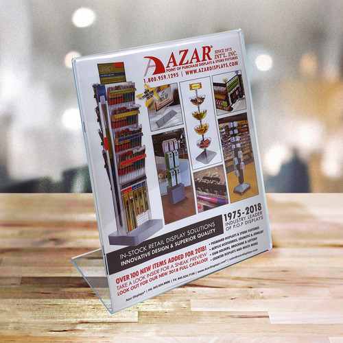 Angled L-Shaped Sign Holder Frame with Slant Back Design 8.5"x 11''High ...