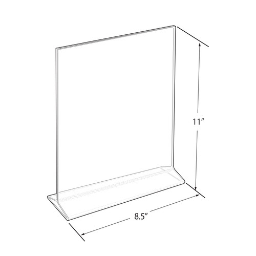 Top Loading Clear Acrylic T-Frame Sign Holder 8.5" Wide x 11'' High ...