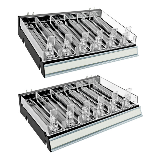 13-Compartment Pusher Tray, 2-Pack - Azar Displays