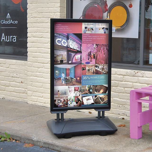 Small Indoor/Outdoor Weighted Aluminum Two Sided Sidewalk Frame and ...