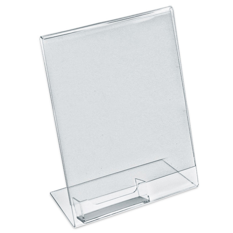 Clear Acrylic Angled L-Shape Sign Holder Frame with Slant Back Design ...
