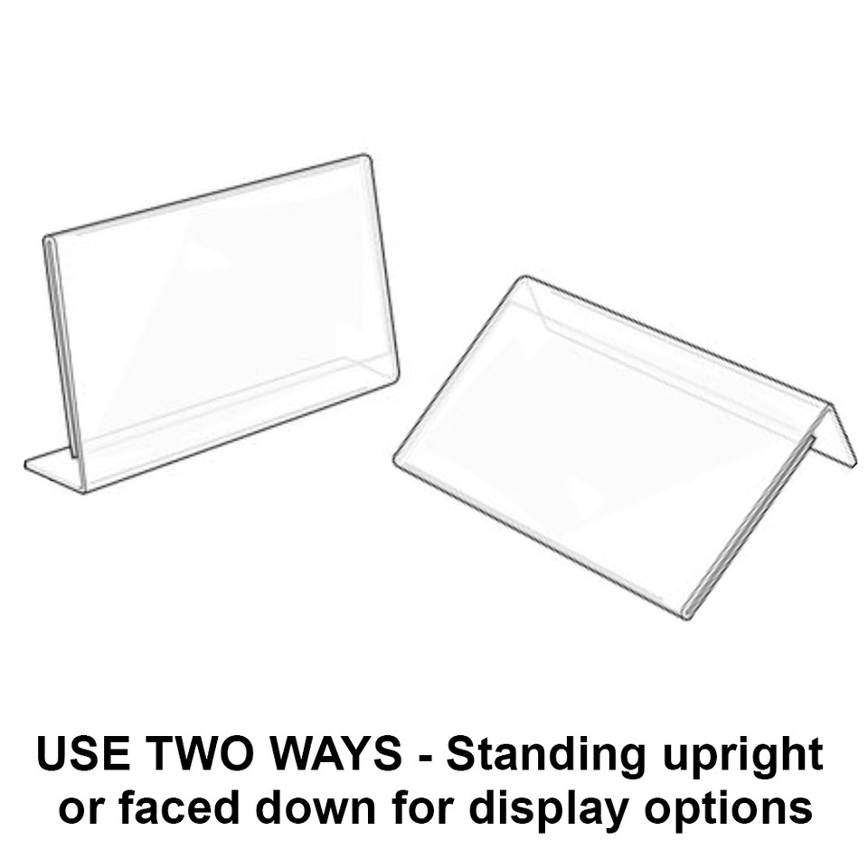 Angled L-Shaped Sign Holder Frame with Slant Back Design 6"x 4''High ...