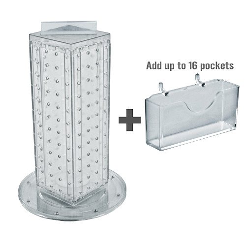 Four-Sided, 16 Pocket, Revolving Pegboard Gift Card Kit for Countertop ...