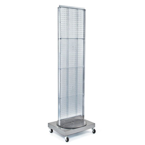 Two-Sided Pegboard Floor Display on Revolving Wheeled Base. Spinner ...