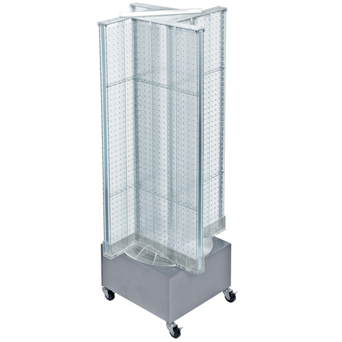 Pinwheel Pegboard Floor Display on Revolving Wheeled Base. Spinner Rack ...