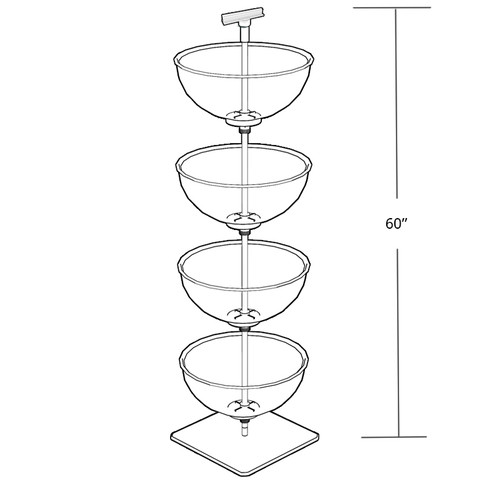 Bowl Displays, floor, counter, wall bowl clear displays - Azar Displays