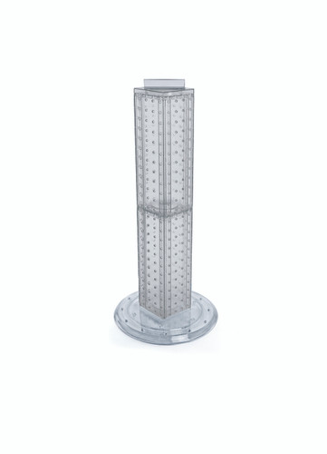 Four-sided 4"W x 24"H Pegboard Tower with Revolving 9" Base - Azar Displays