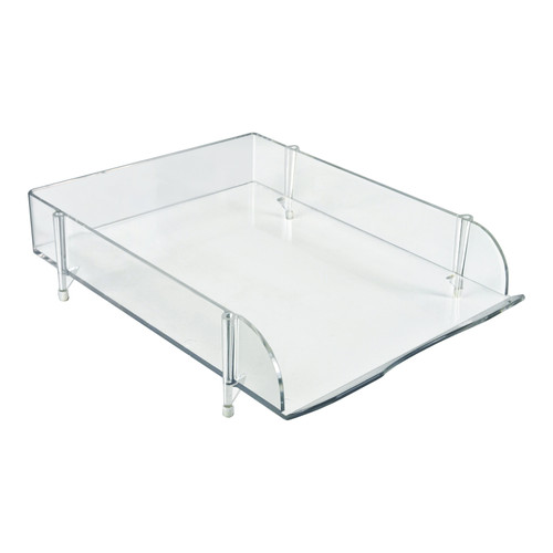 Stackable Clear Letter Tray Desk Organizer, 4-Pack - Azar Displays