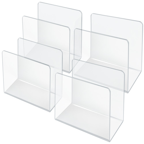 Clear Acrylic Desk File Holder- Large, 4-Pack - Azar Displays