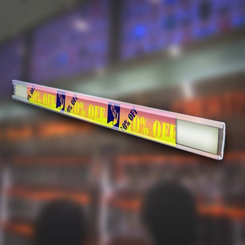 0.5" H Clear C-Channel. 6-Foot Length, 10-Pack - Azar Displays