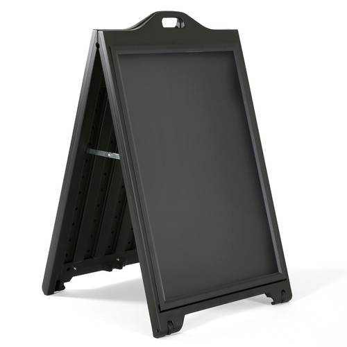 Black Double-Sided Sidewalk A-Frame Sign w/ Protective Lens 24" x 36 ...