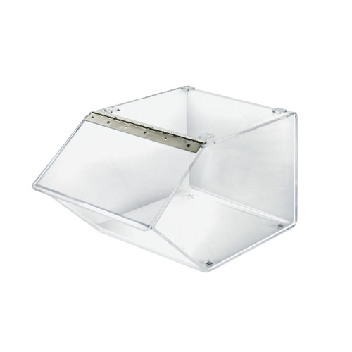 CLOSEOUT: 12" Acrylic Stacking Bin Display with Metal Hinged Lift-Open ...