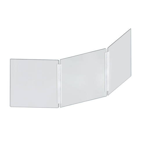 Medium 60" wide x 20" high Clear Acrylic Tri Fold PLEXIGLASS Protective ...