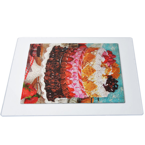 Clear Plastic Jigsaw Puzzle Board, Portable Puzzle Saver, Size 23.5" x ...