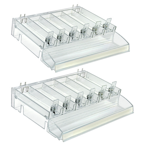 Azar Displays 225840-Tester-6COMP-2PK Clear 6 Compartment Divider Bin ...