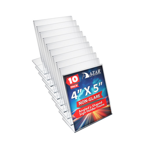 CLOSEOUT: Non-Glare Angled L-Shaped Sign Holder Frame with Slant Back ...