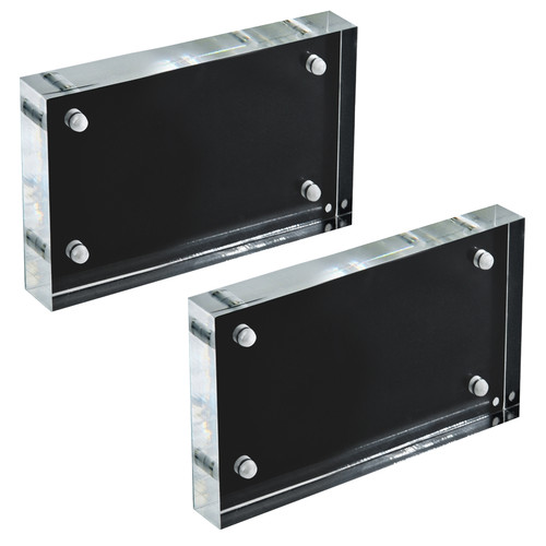 Acrylic Block Frame with Metal Back Plate 4.5" X 3", 2-Pack