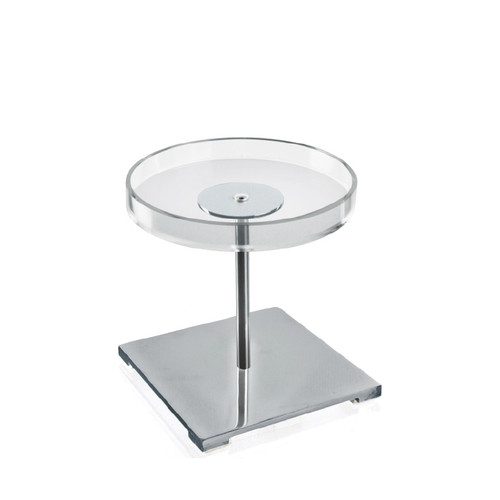 CLOSEOUT: Acrylic & Chrome Counter Disc Display - Azar Displays