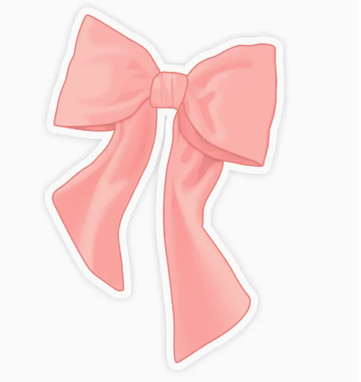 Pink Ribbon Bow Sticker - Stanford Health Care Gift Shop