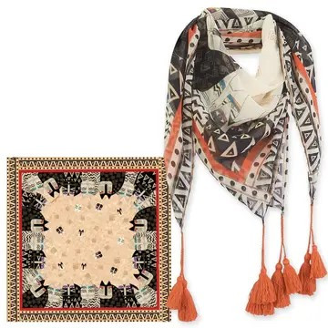 Wild Cats Square Tassel Scarf - Stanford Health Care Gift Shop