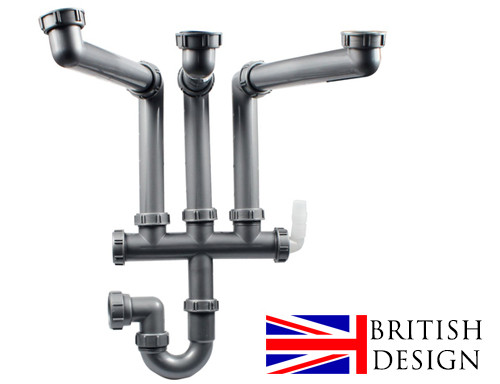 British Precision Plumbing Triple Bowl Plumbing Kit - Sinks