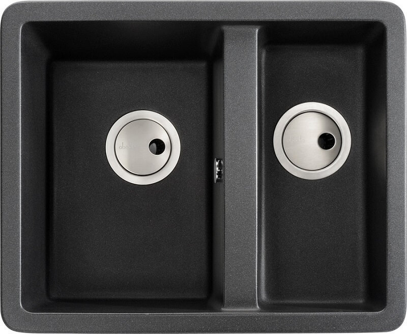 Abode Matrix 1.5 Bowl Black Metallic Granite Sink | Sinks.co.uk