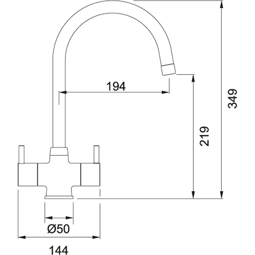 Franke ATHENA Monobloc Tap Ceramic Valves Matt Black - Sinks