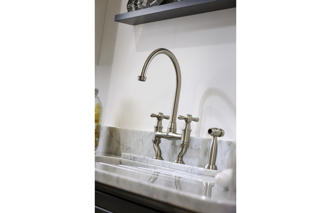 Abode Langley Bridge Mixer Tap with Handspray Chrome - Sinks