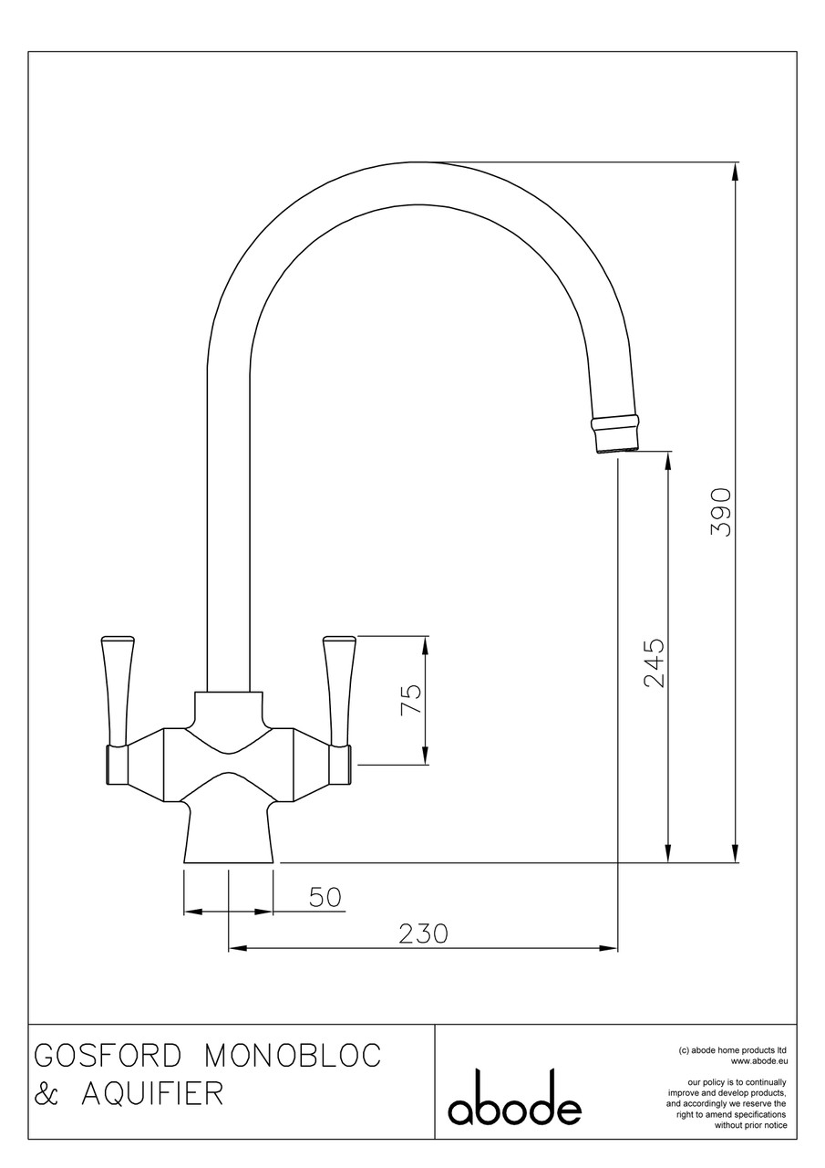 Abode Gosford Aquifier Water Filter Kitchen Mixer Tap | Sinks.co.uk