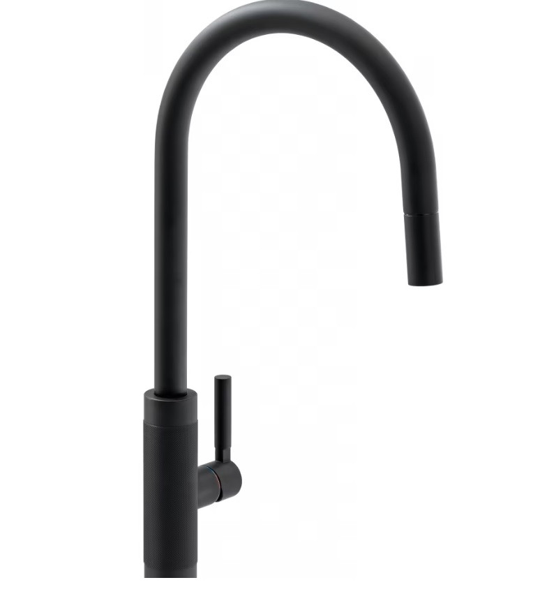 Franke Tessuto Steel, Brass, Black Pull Out Tap | Sinks.co.uk
