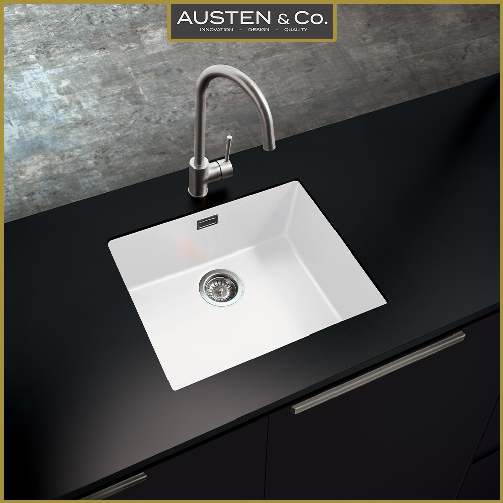 Austen & Co. Siena Single Bowl Granite Sink White | sinks.co.uk