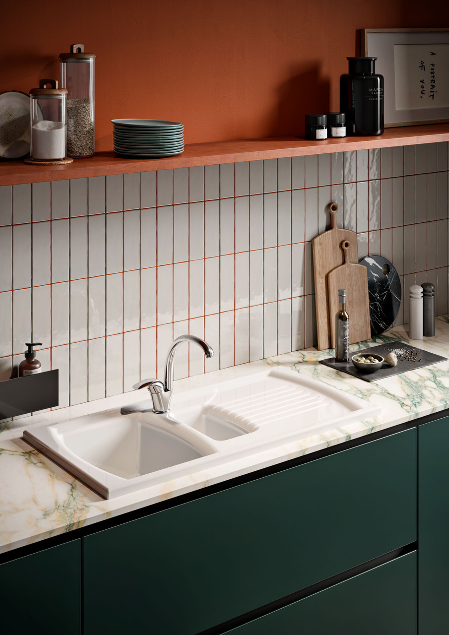 Thomas Denby Sonnet 1.5 Bowl Champagne Ceramic Kitchen Sink | Sinks.co.uk