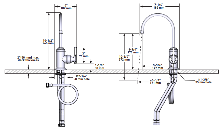 Southbank Mini Filtration Kitchen Tap - Polished Brass | sinks.co.uk