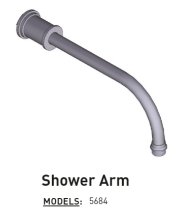 Perrin & Rowe Armstrong Overhead Shower Arm Nickel | Sinks