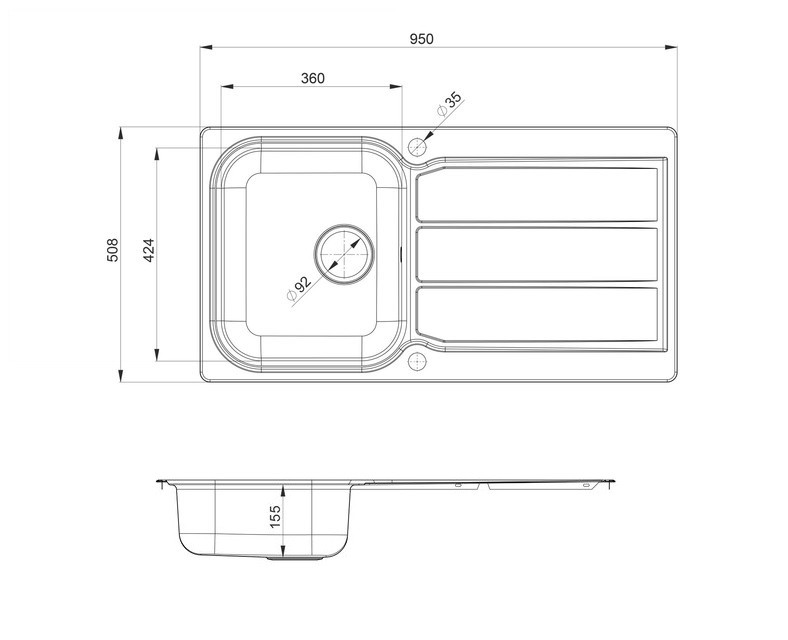 Rangemaster Glendale Single Bowl SS Kitchen Sink | sinks.co.uk