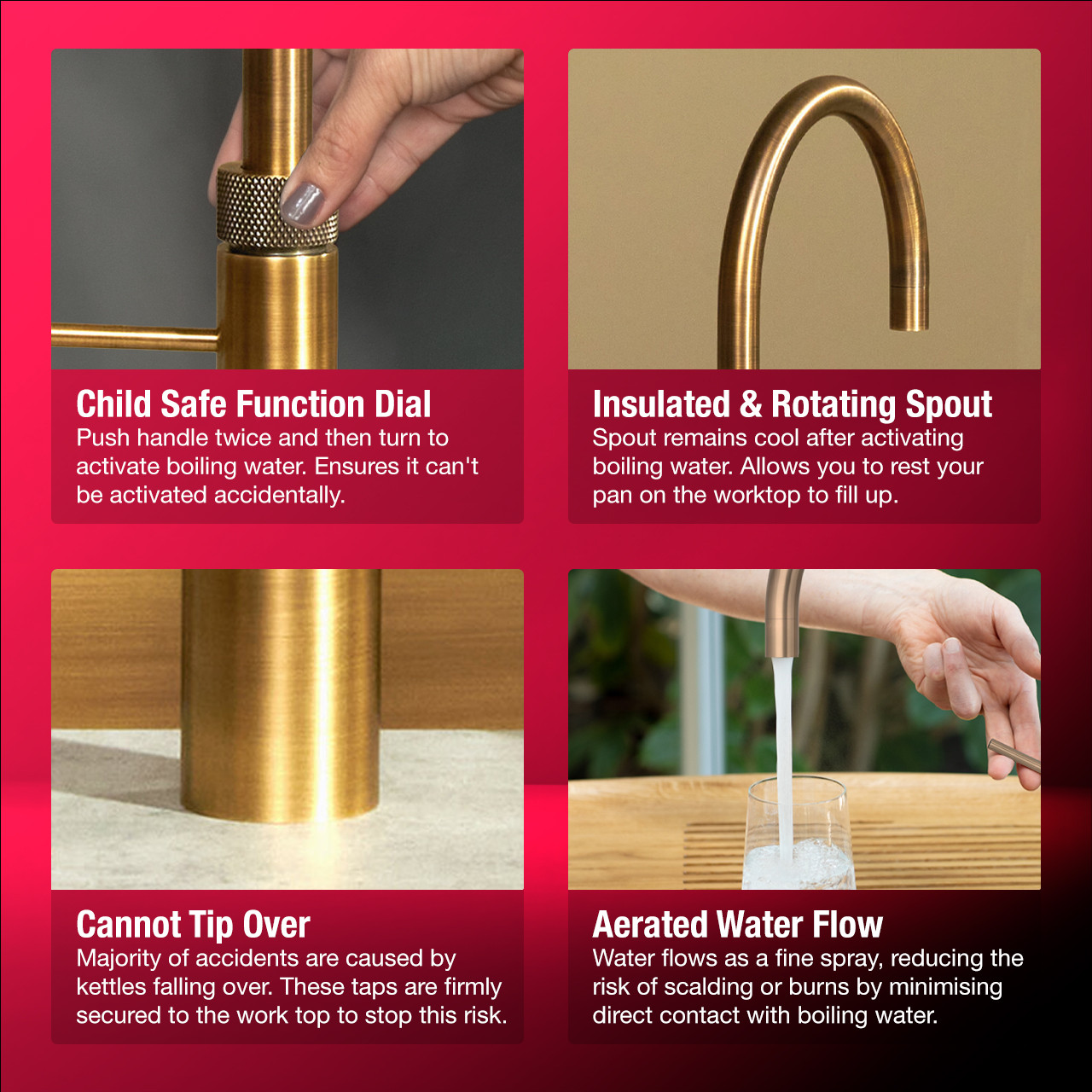 Quooker Tap Fusion Round Patinated Brass | Instant Boiling Tap