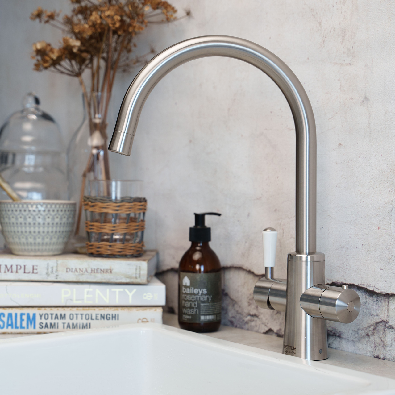 Classic 4-in-1 Boiling Water Tap in Stainless Steel for Kitchen