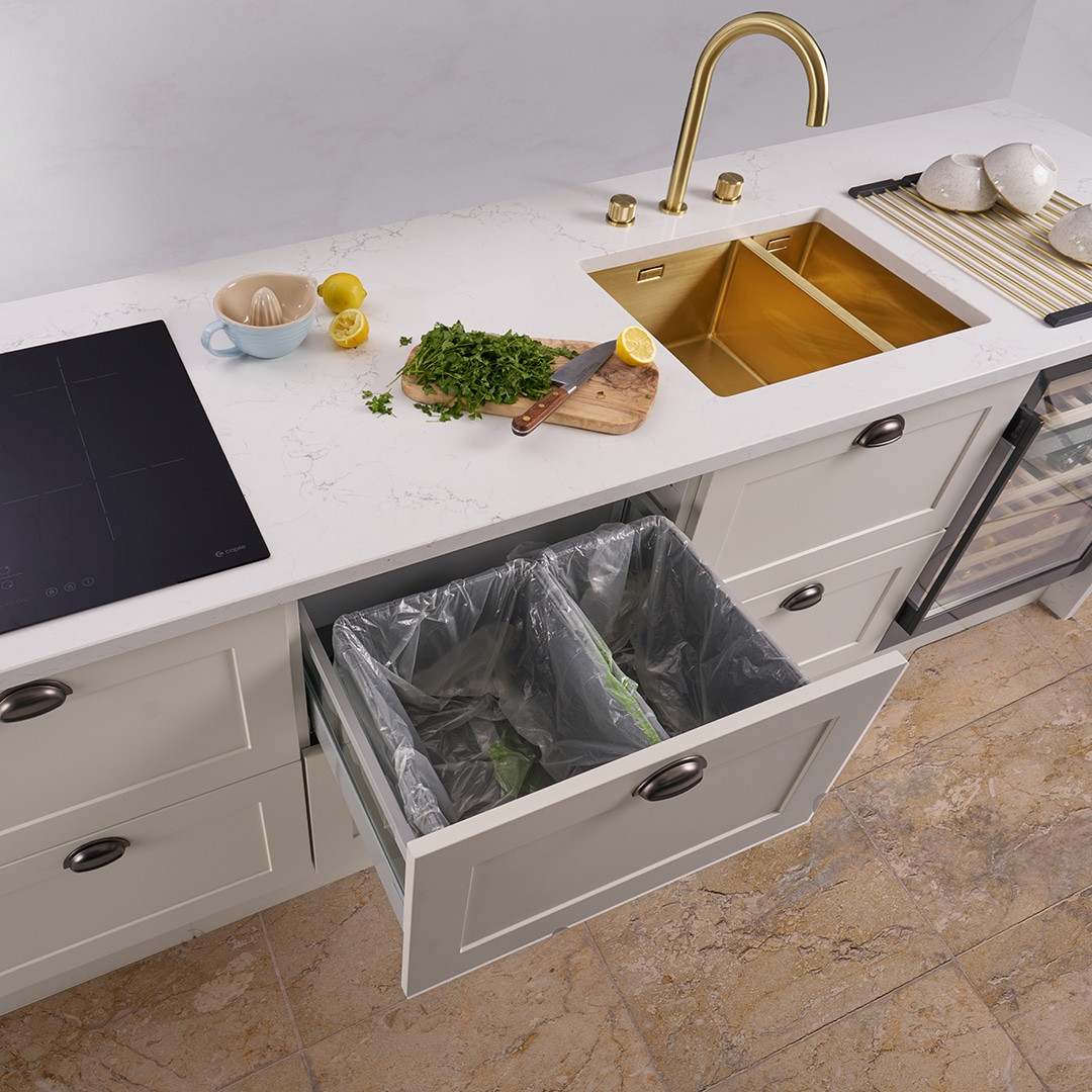 Caple In-Drawer 31L Duo Pull Out Bin - Sinks