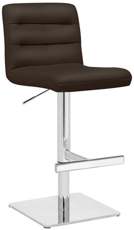 Deluxe Luscious Brown, Black Square Base Bar Stool | Sinks.co.uk