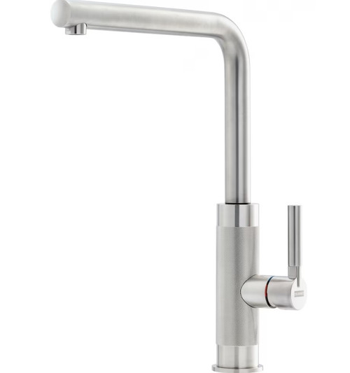 Franke Tessuto Steel, Black, Brass L Kitchen Tap | Sinks.co.uk