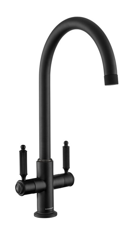 Rangemaster Hemlock Dual Lever Tap Matt Black | Sinks.co.uk