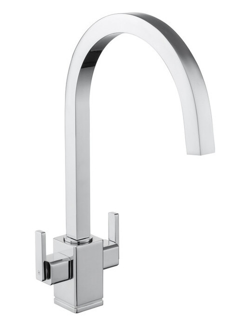 Rangemaster Quadrant Mixer Tap Chrome Dual Lever | Sinks