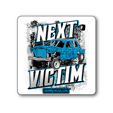 Next Victim Blue Sticker - Derbytees.com