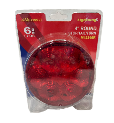 Maxxima Lightning Red 4" Round Stop/Tail/Turn Light - The Service Company