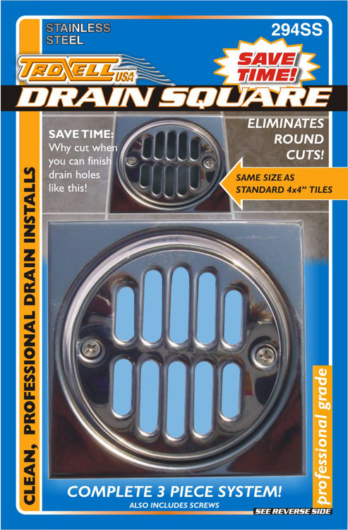 4.5" Stainless Steel Shower Drain Frame Kit - TroxellUSA