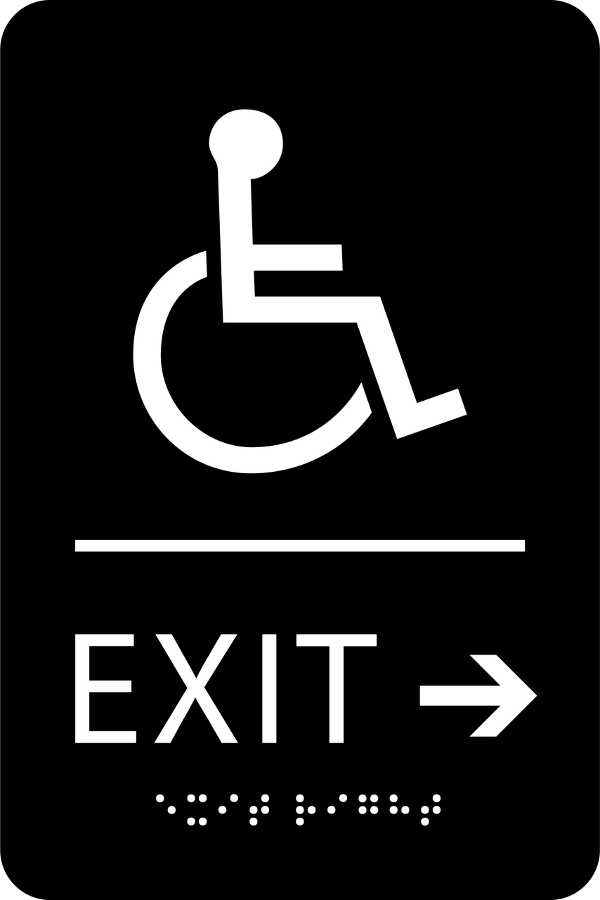 Curved ADA Exit Sign w/ Braille