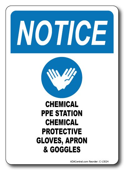 Notice Chemical PPE Station Sign